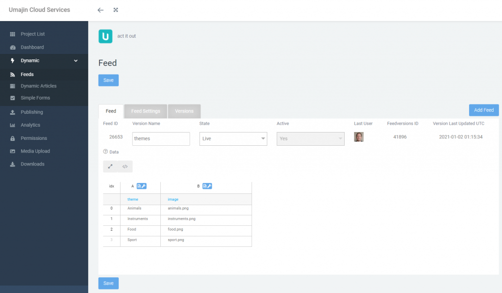 Act it out game – Umajin Developer